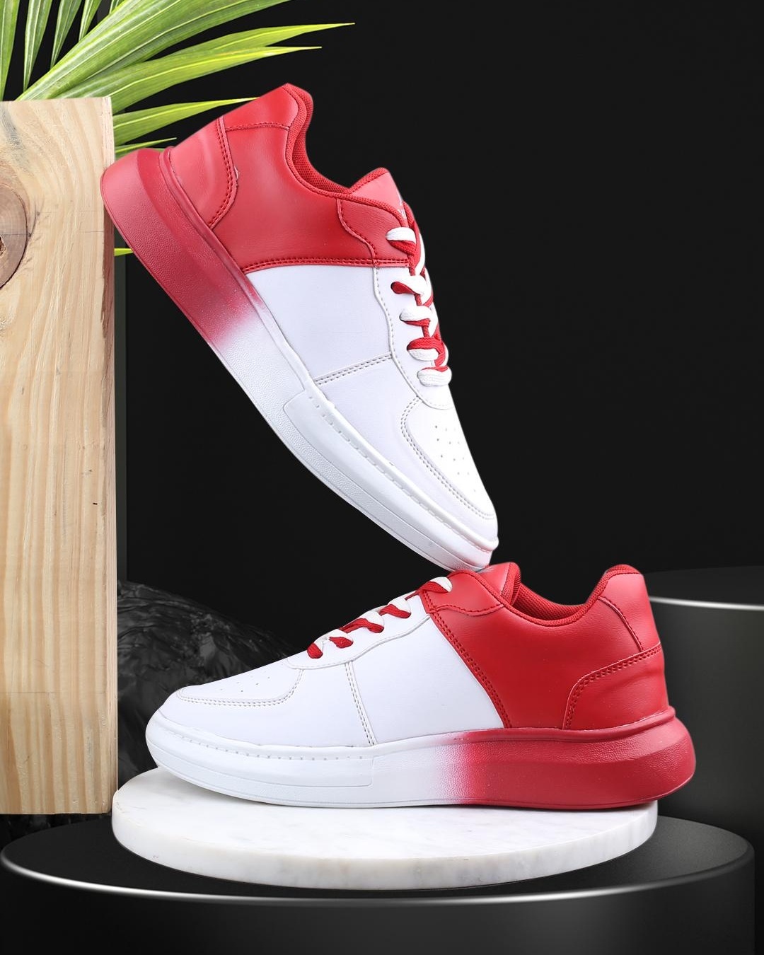 Buy Men's Red Color Block Sneakers Online in India at Bewakoof