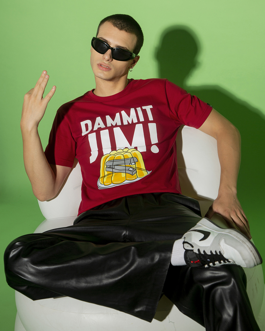 Buy Men's Red Dammit Jim Typography T-shirt Online at Bewakoof