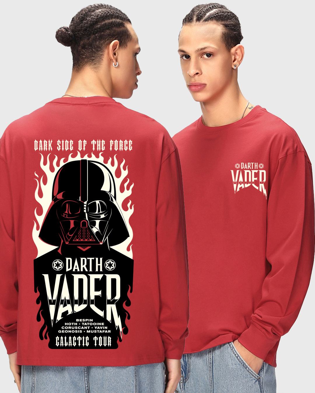 Buy Men's Red Darth Vader Graphic Printed Oversized T-shirt Online at ...