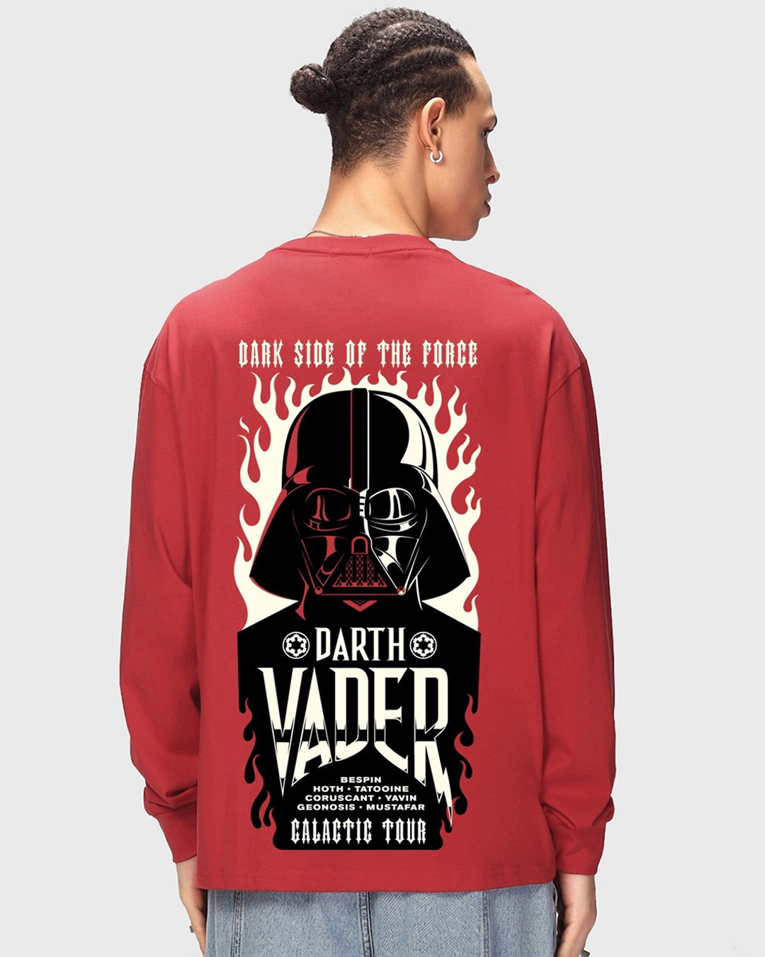 Buy Men's Red Darth Vader Graphic Printed Oversized T-shirt Online at ...