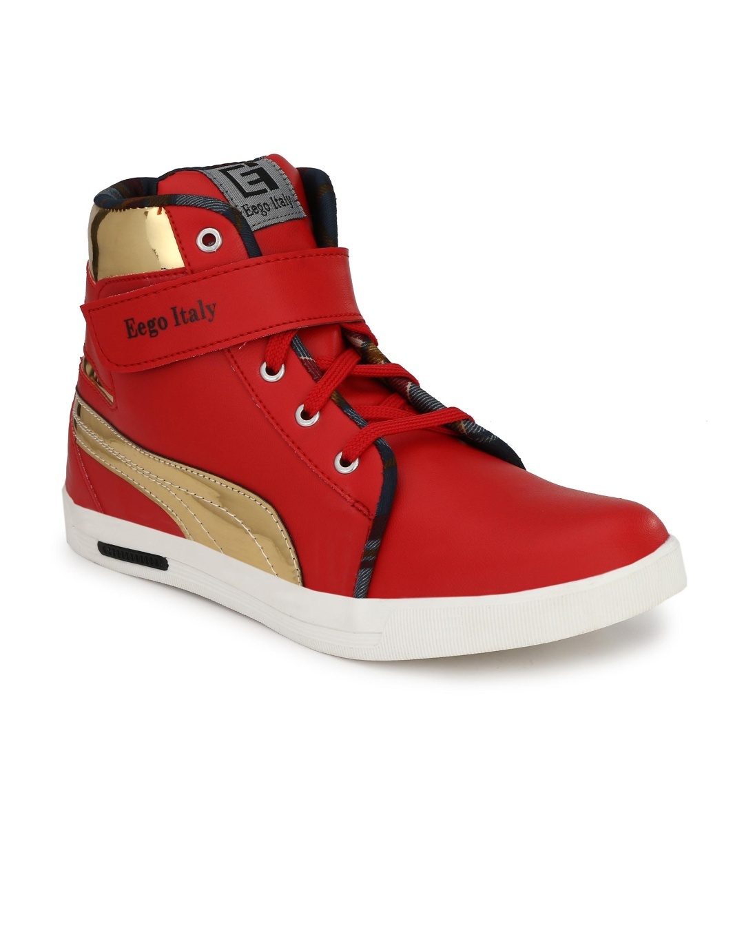 Buy Men's Red & Gold Color Block Casual Shoes Online in India at Bewakoof