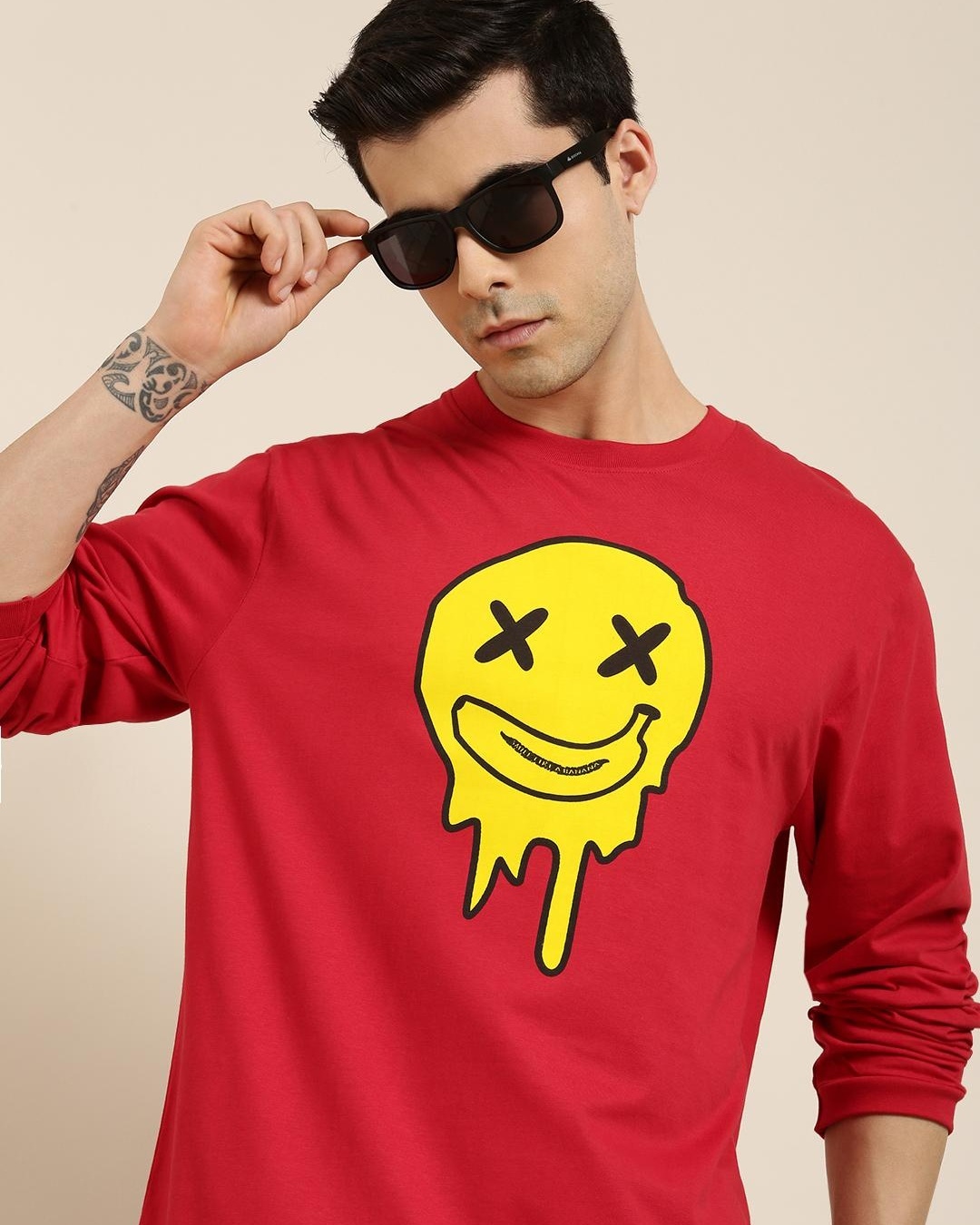Buy Men's Red Graphic Printed Oversized T-shirt Online at Bewakoof