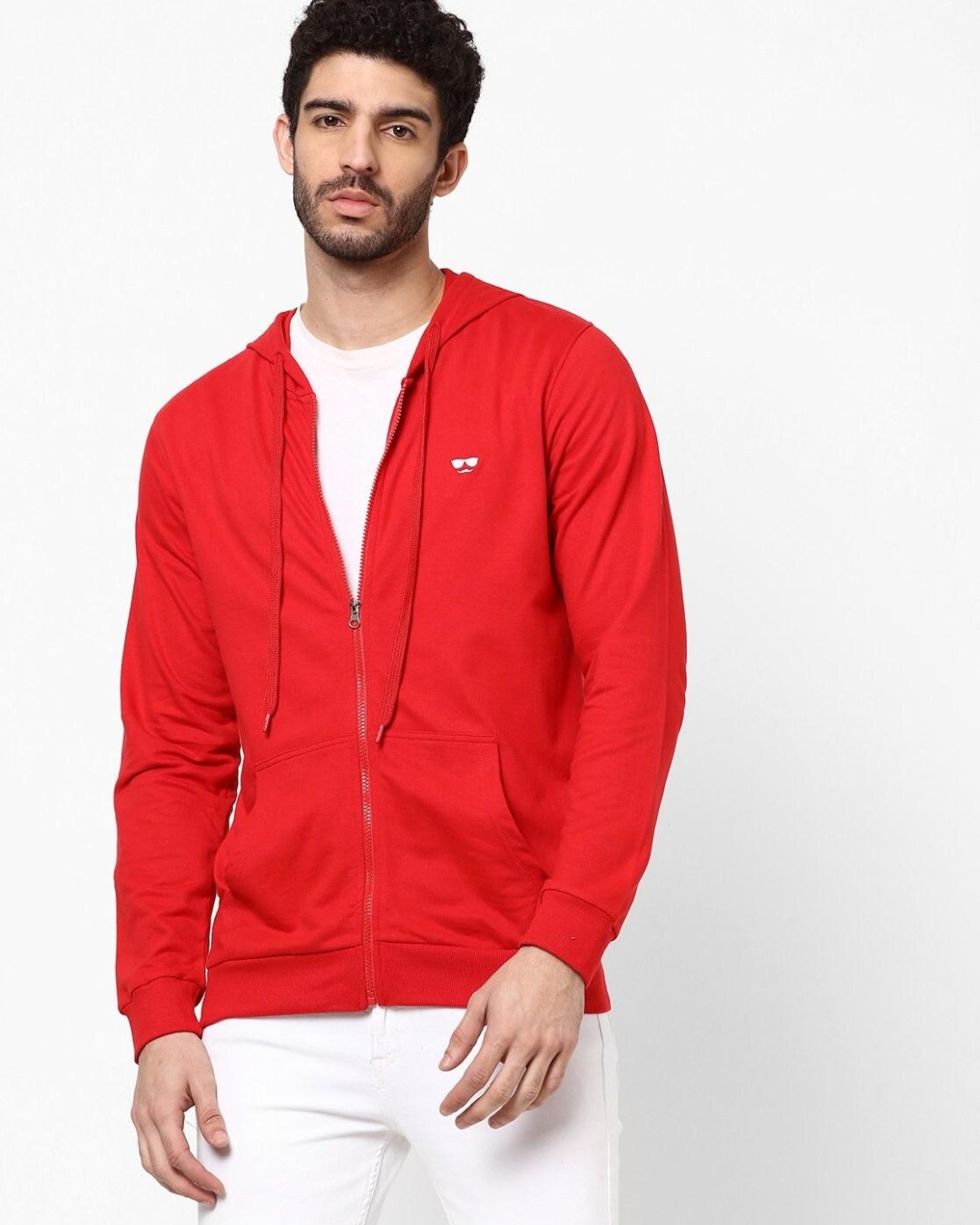 Buy Men's Red kangaroo Pockets Hoodie Online at Bewakoof