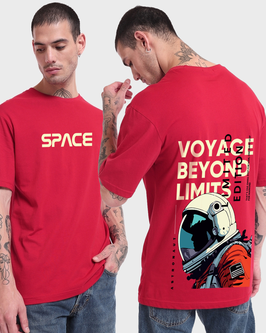 Buy Men's Red Limited Edition Graphic Printed Oversized T-shirt Online ...