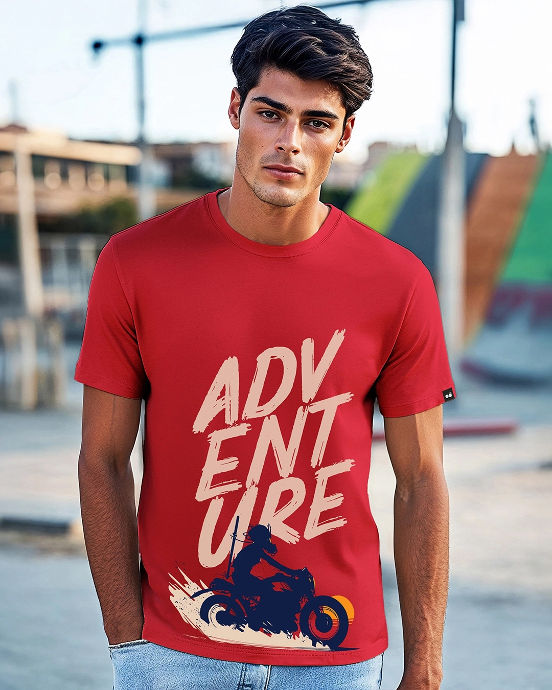 Buy Men's Red Moon Rider Graphic Printed T-shirt Online at Bewakoof