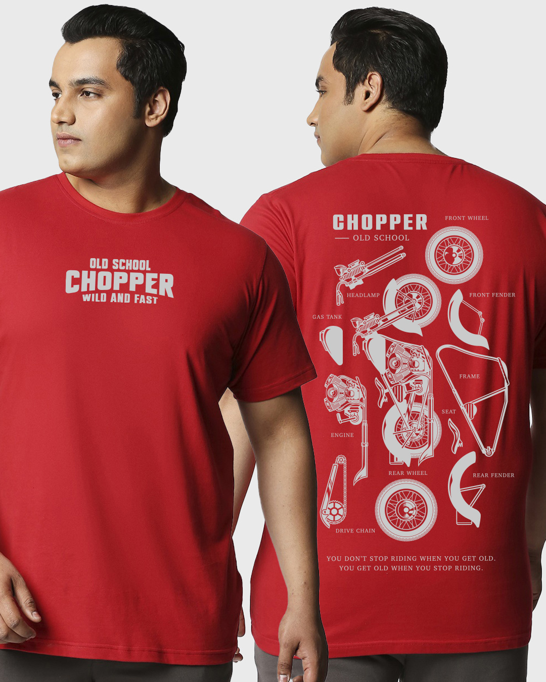 Buy Men's Red Old School Graphic Printed Oversized Plus Size T-shirt ...