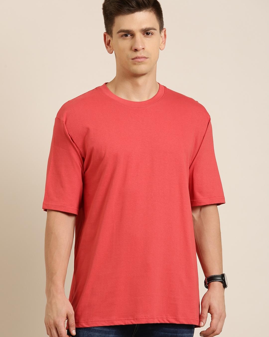 Buy Men's Red Oversized T-shirt Online at Bewakoof
