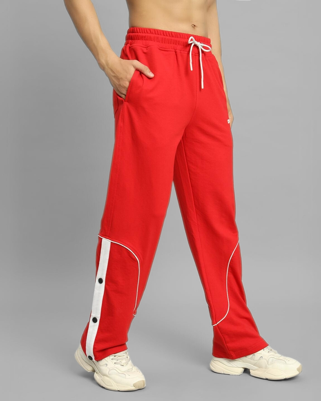 Buy Men's Red Relaxed Fit Trackpants Online at Bewakoof