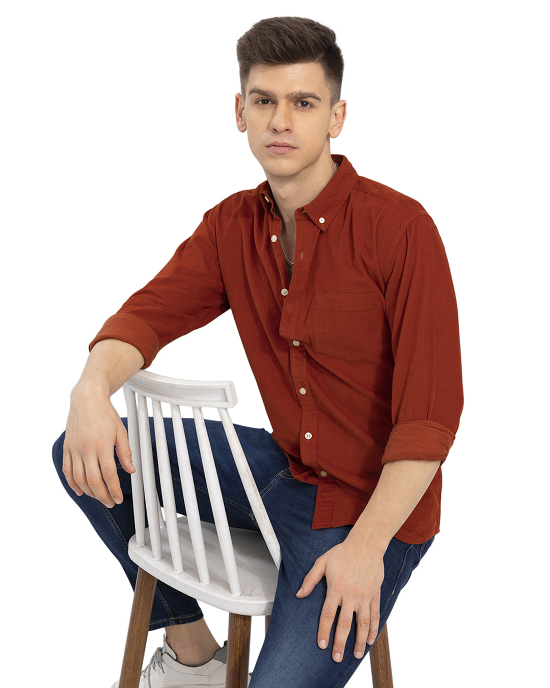 Buy Men's Red Slim Fit Shirt Online at Bewakoof