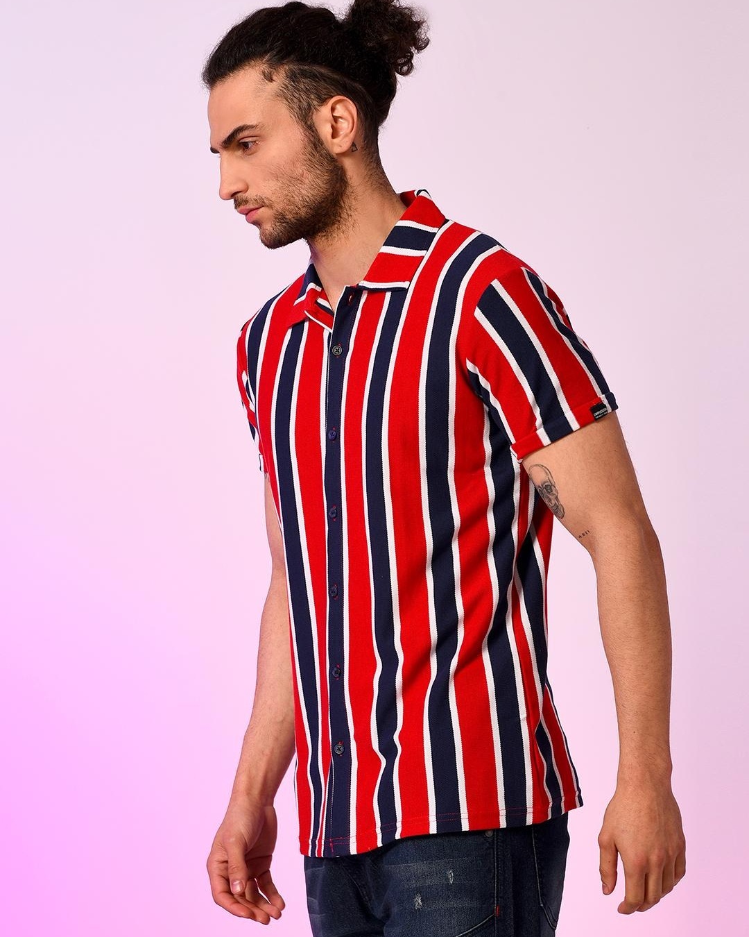 Buy Men's Red Striped Shirt Online at Bewakoof