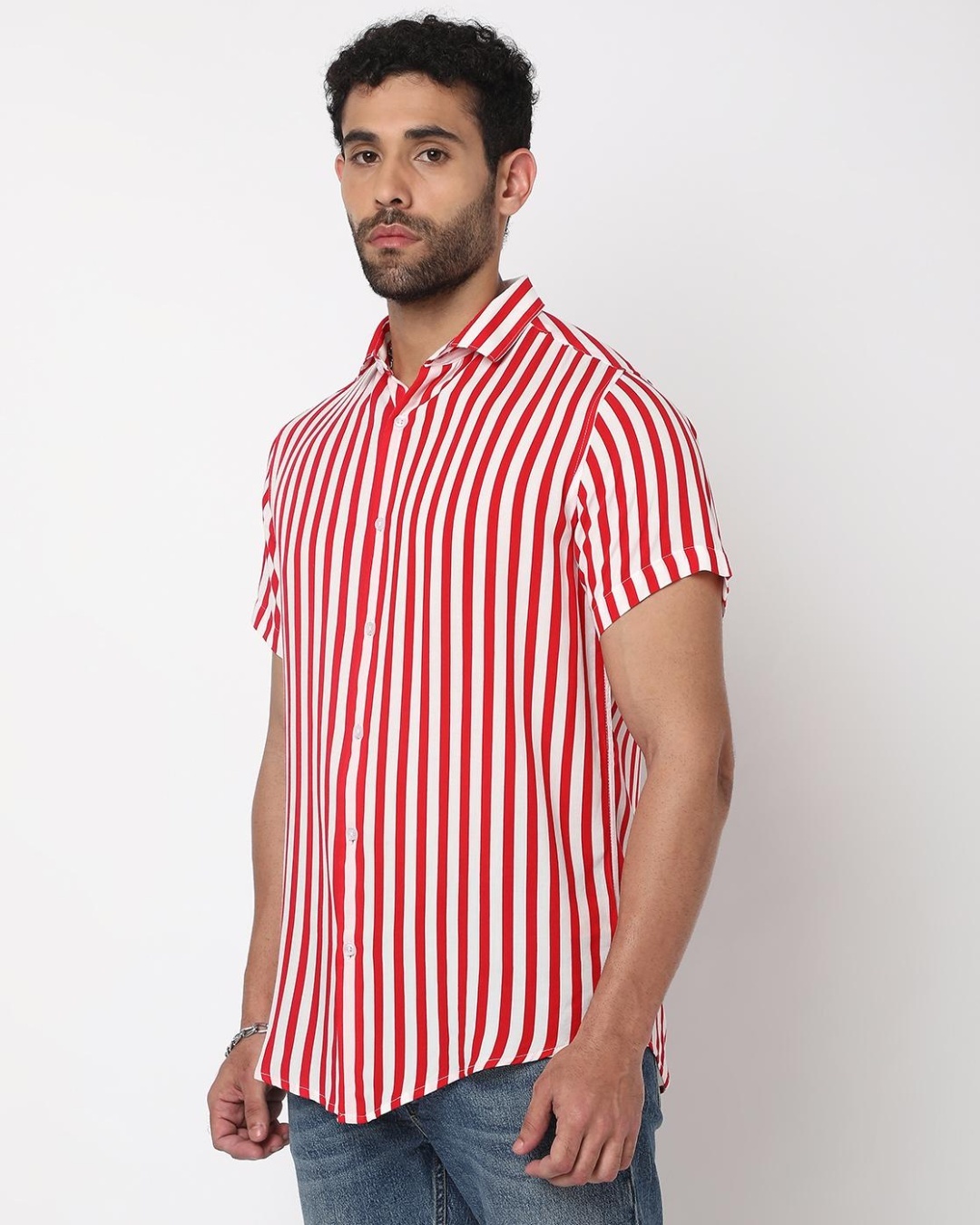 Buy Men's Red Striped Shirt Online at Bewakoof