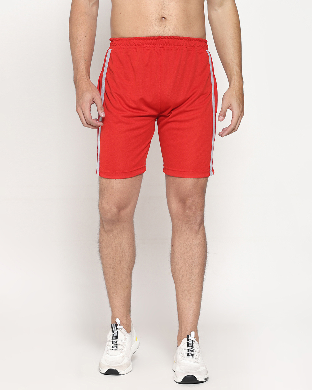 Buy Men's Red Striped Slim Fit Shorts Online at Bewakoof