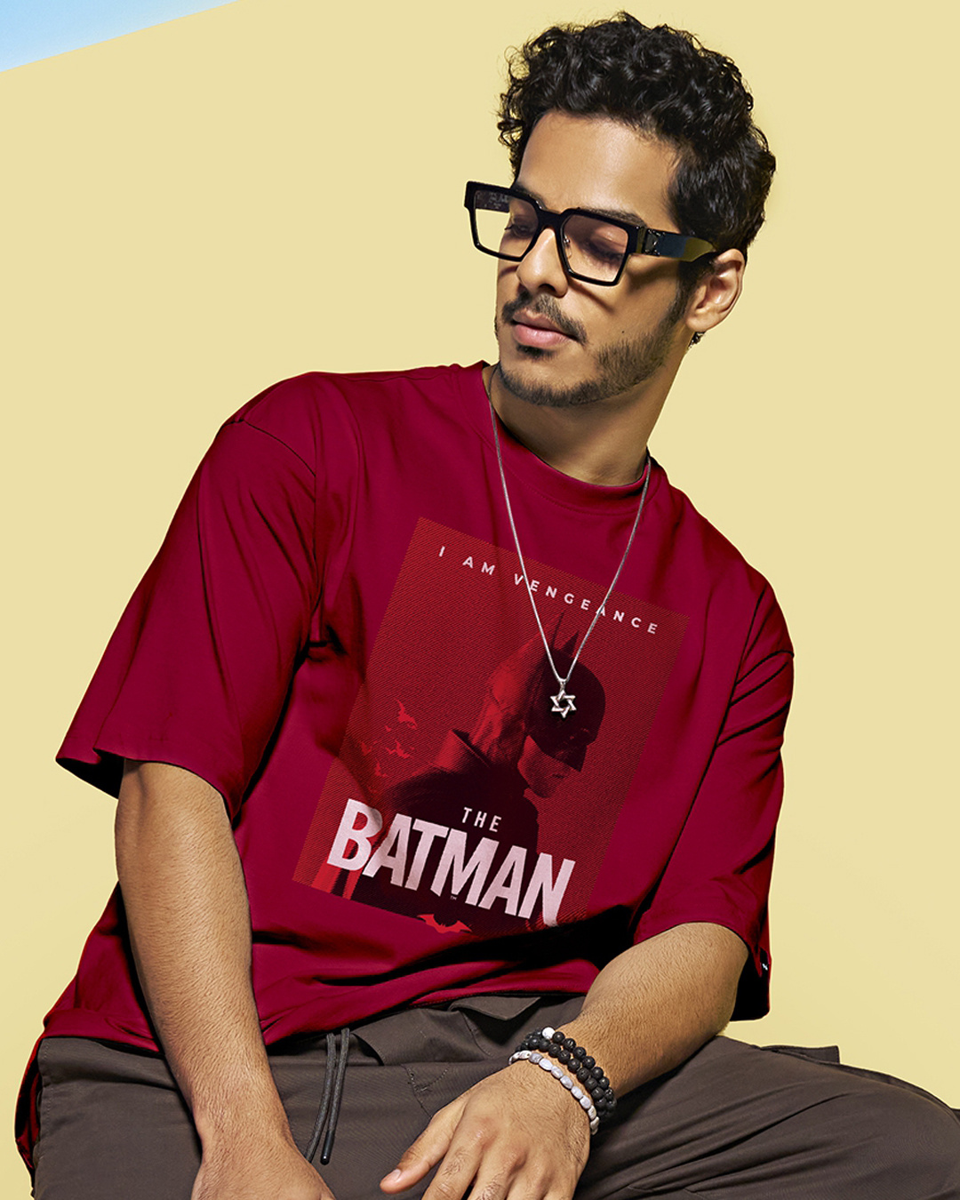 Buy Men's Red The Batman Graphic Printed Oversized T-shirt Online at ...