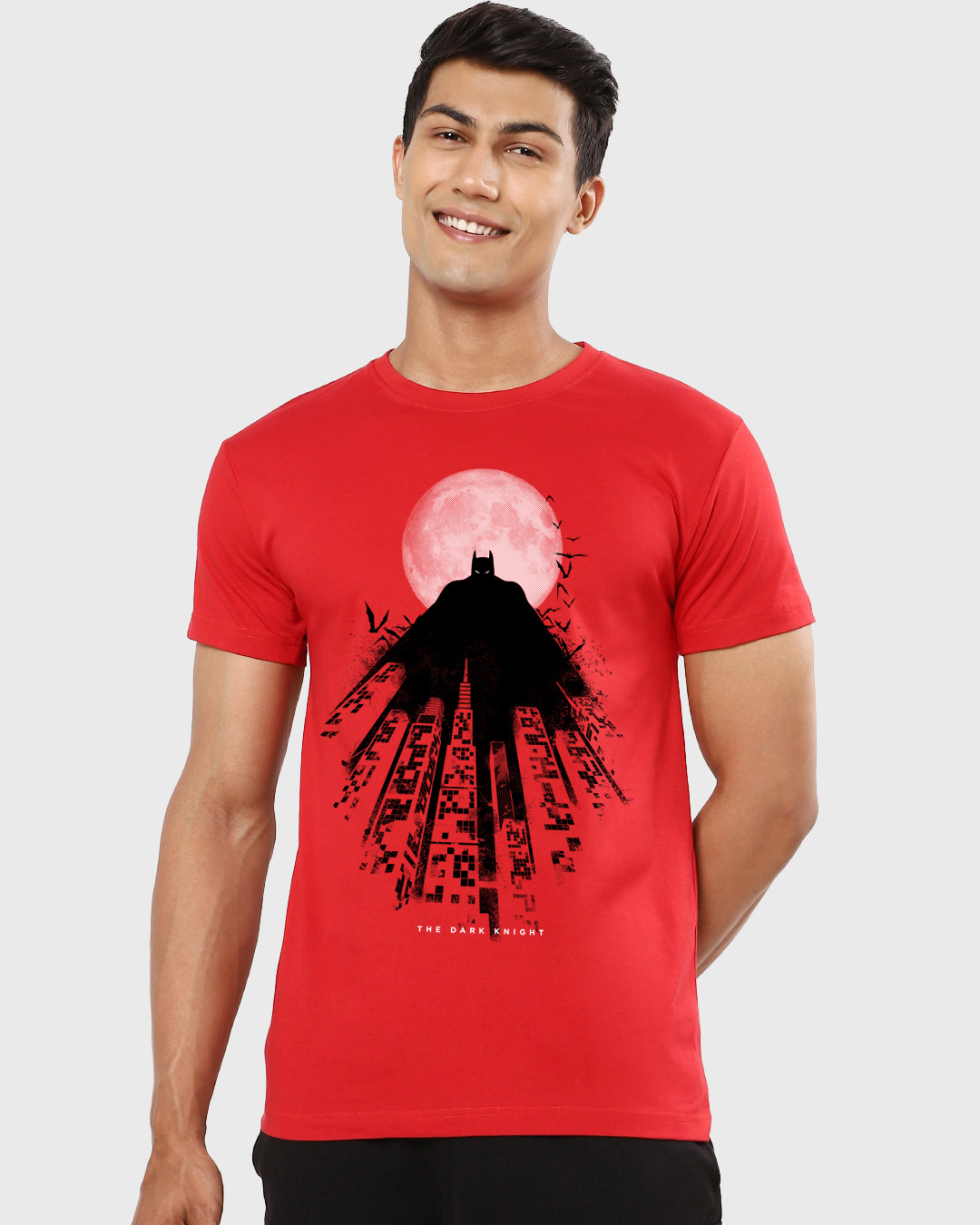 Buy Men's Red The Dark Knight Graphic Printed T-shirt Online in India ...