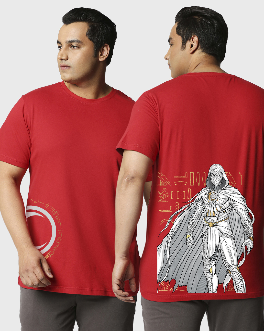 Buy Men's Red The Moon Knight Graphic Printed Oversized Plus Size T ...