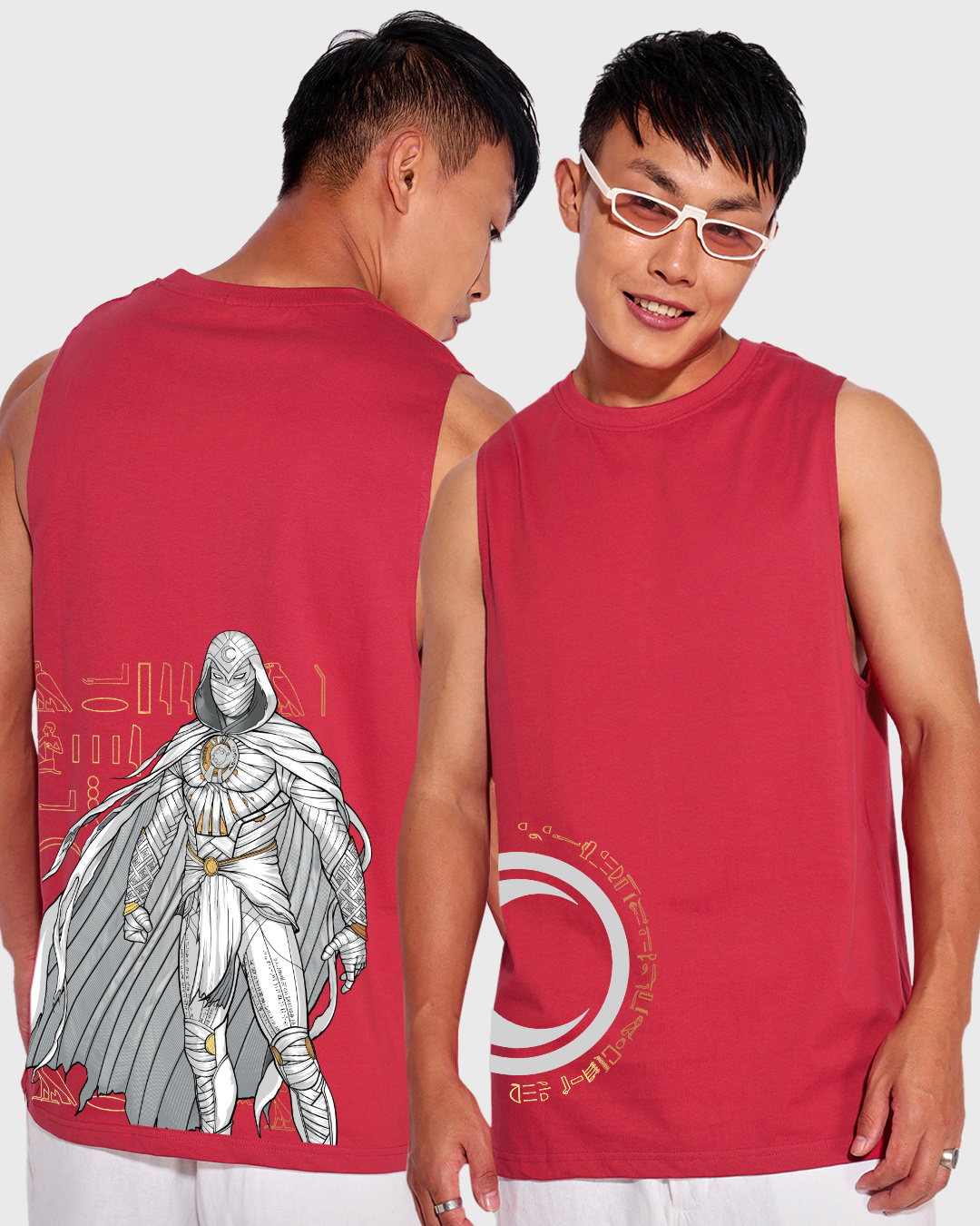 Buy Men's Red The Moon Knight Graphic Printed Oversized Vest Online at ...