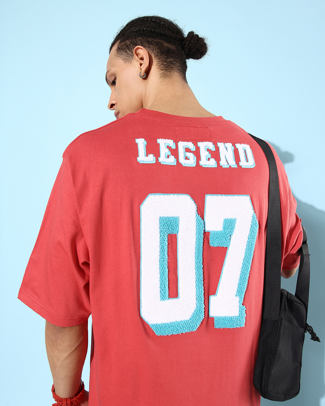 Buy Men's Red Typographic Oversized T-shirt Online in India at Bewakoof