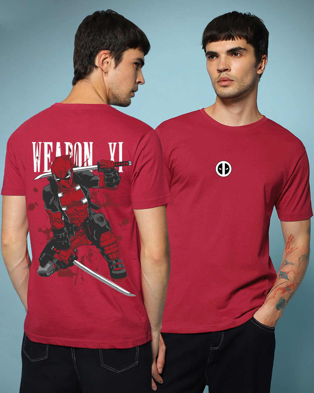 Buy Men's Red Weapon XI Graphic Printed T-shirt Online at Bewakoof