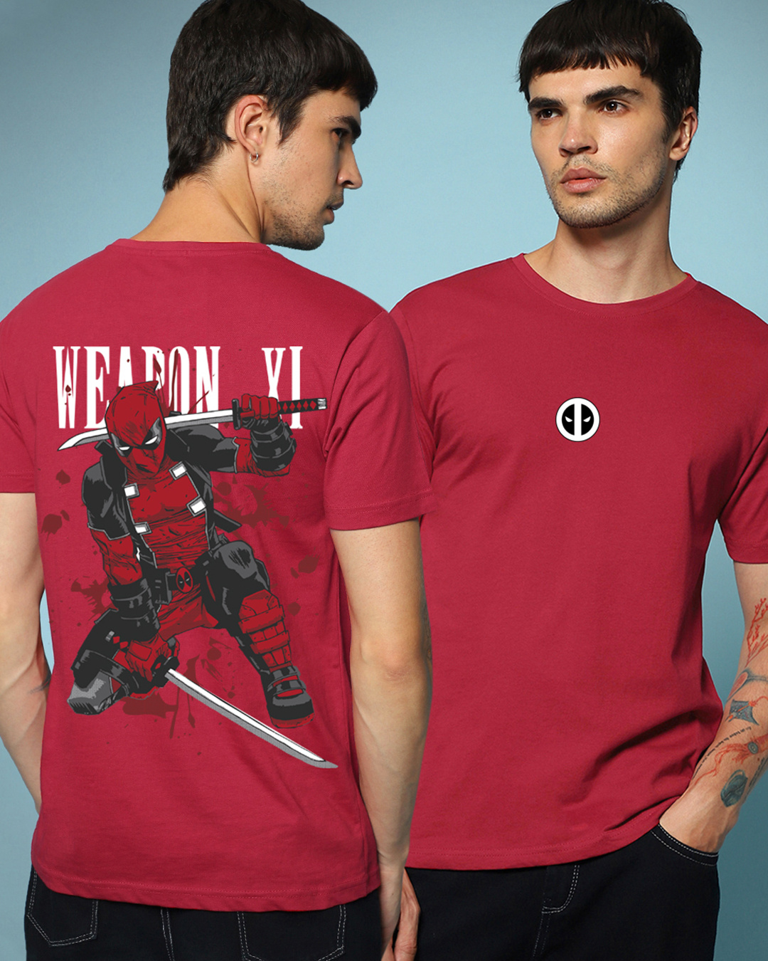 Buy Men's Red Weapon XI Graphic Printed T-shirt Online at Bewakoof