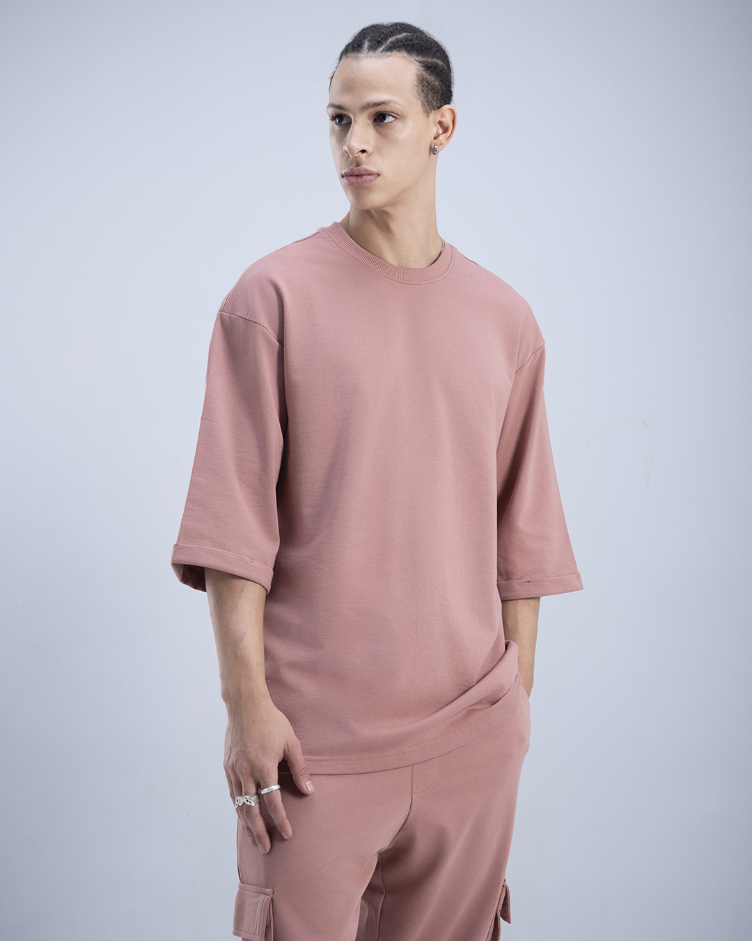 Buy Men's Pink Super Loose Fit T-shirt Online at Bewakoof