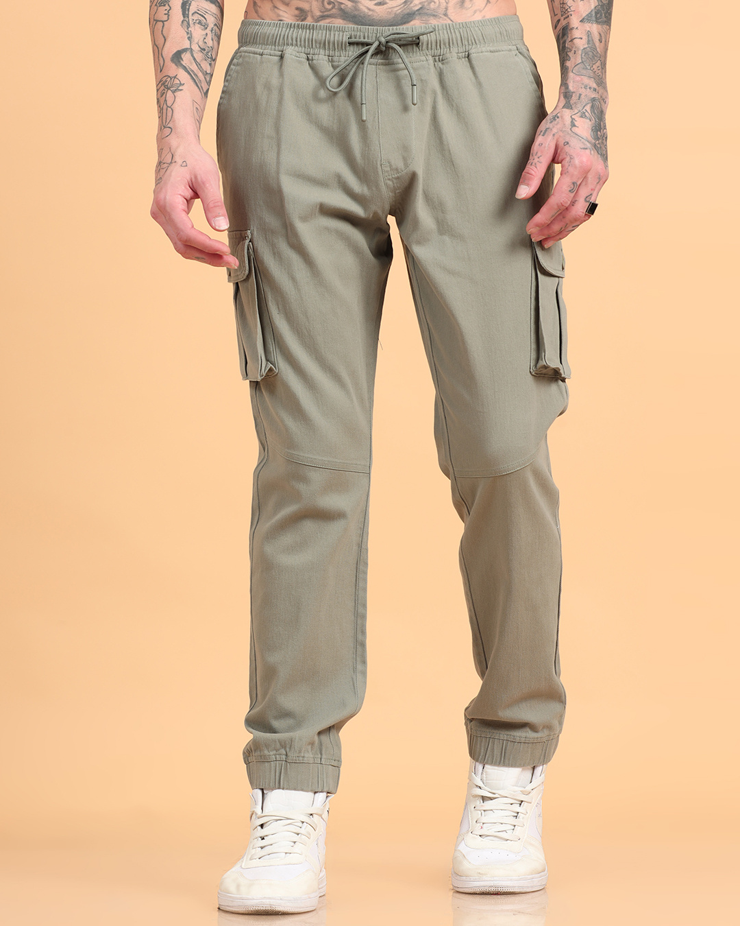 Buy Men's Sage Green Cargo Jogger Pants Online at Bewakoof