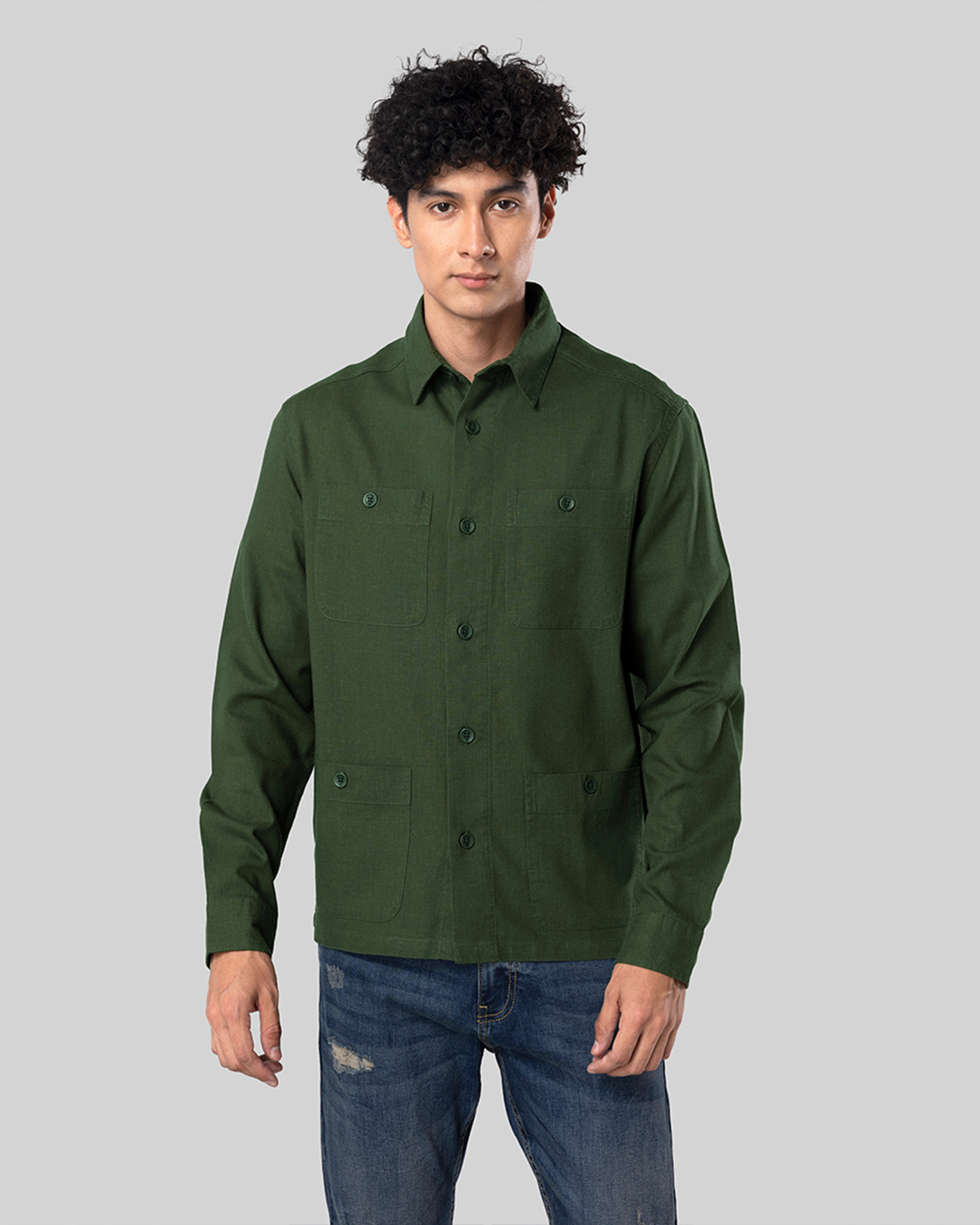 Buy Men's Seaweed Green Aquae Slim Fit Shirt for Men Green Online at ...