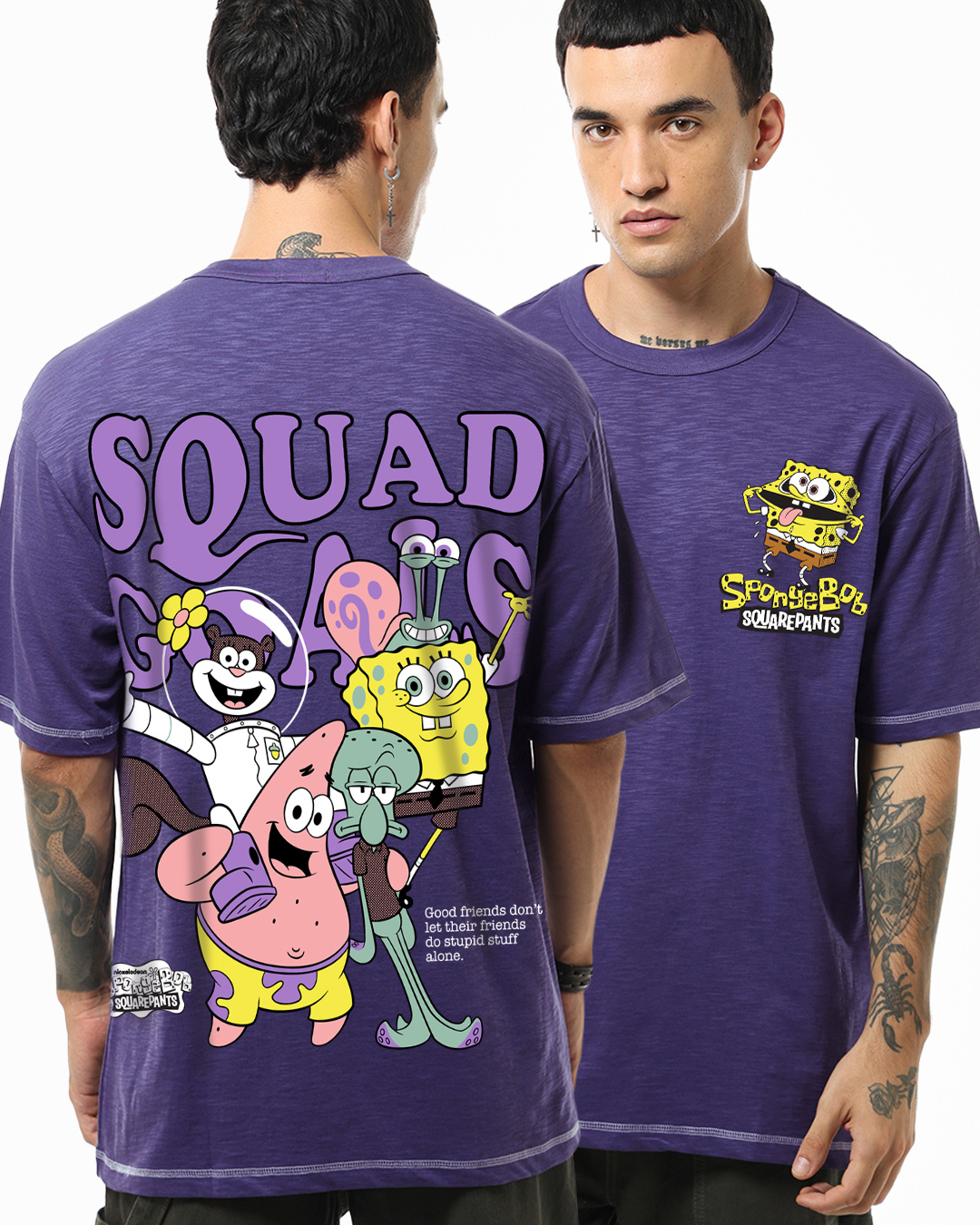 Buy Men's Skipper Blue Squad Goals Graphic Printed Oversized T-shirt ...