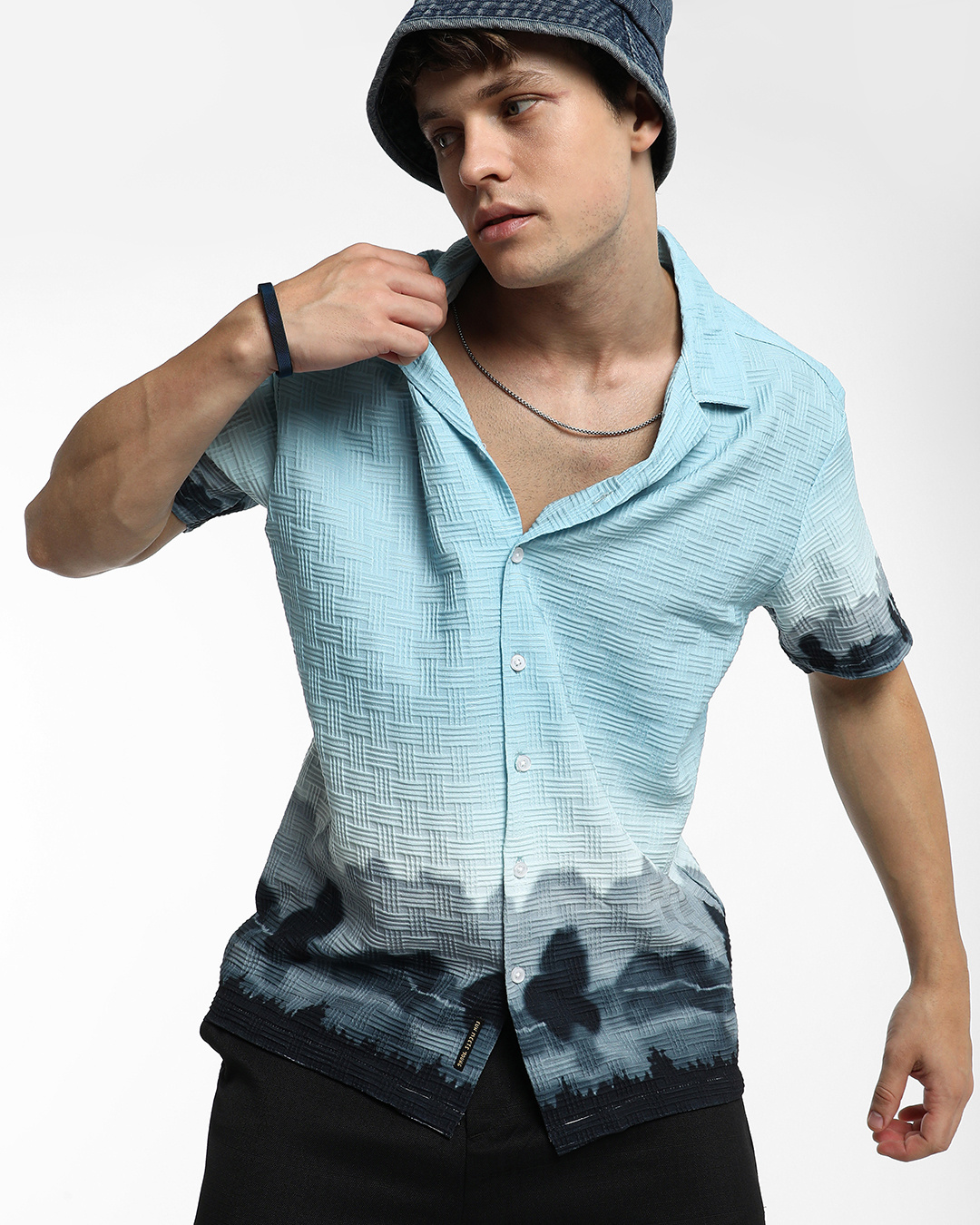 Buy Men's Sky Blue Ombre Printed Shirt Online at Bewakoof