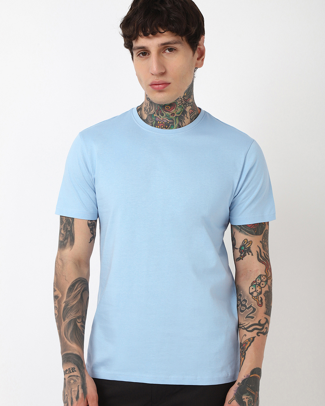 Buy Men's Sky Blue T-shirt Online at Bewakoof