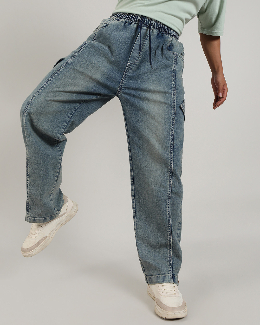Buy Men's Steel Blue Washed Jeans Online at Bewakoof