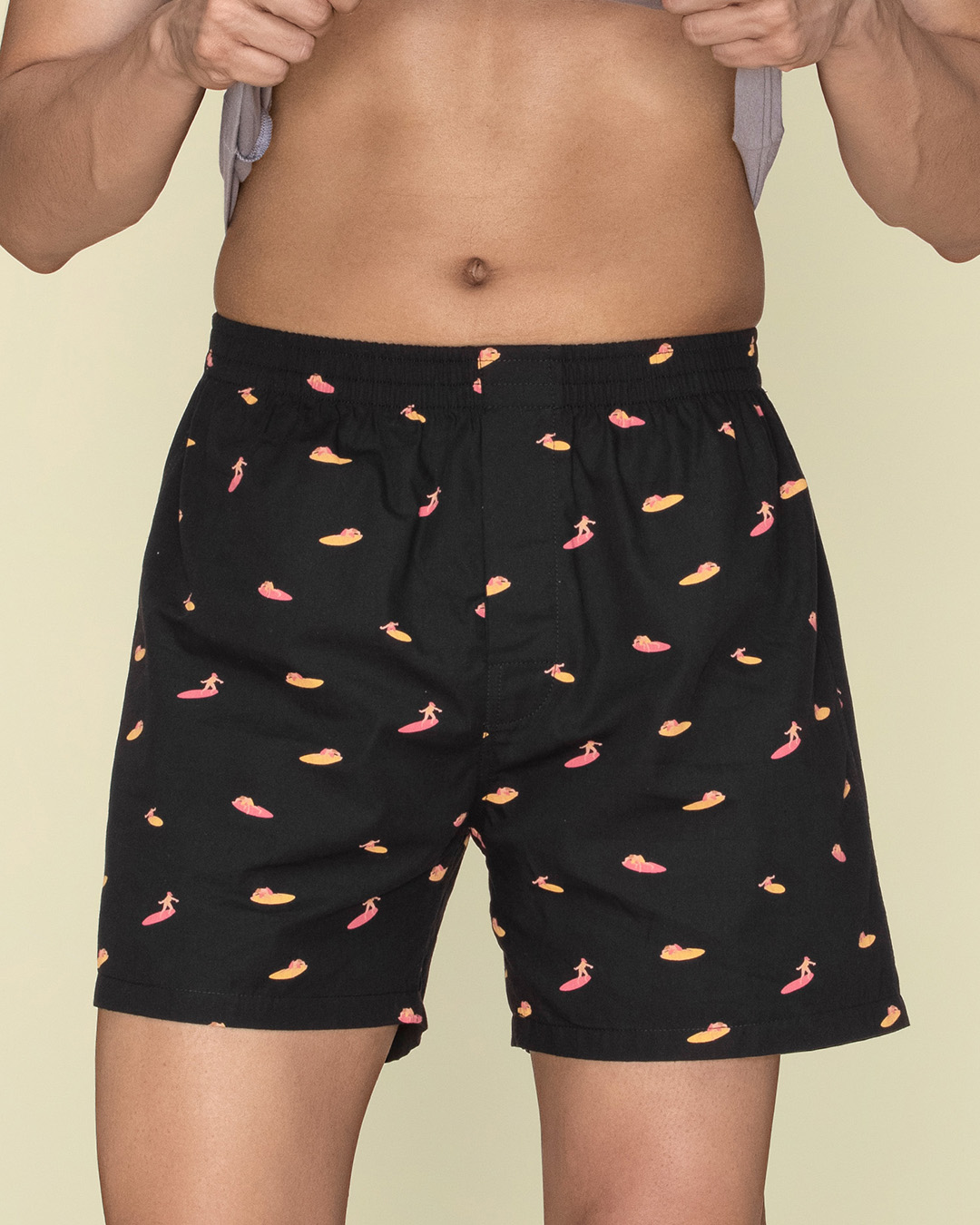 Buy Men's Surfing Black All Over Printed Boxer Online in India at Bewakoof