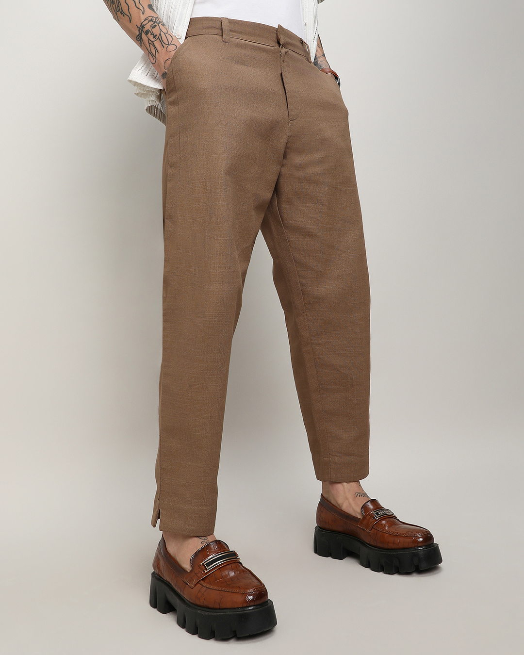 Buy Men's Tan Brown Pants Online at Bewakoof