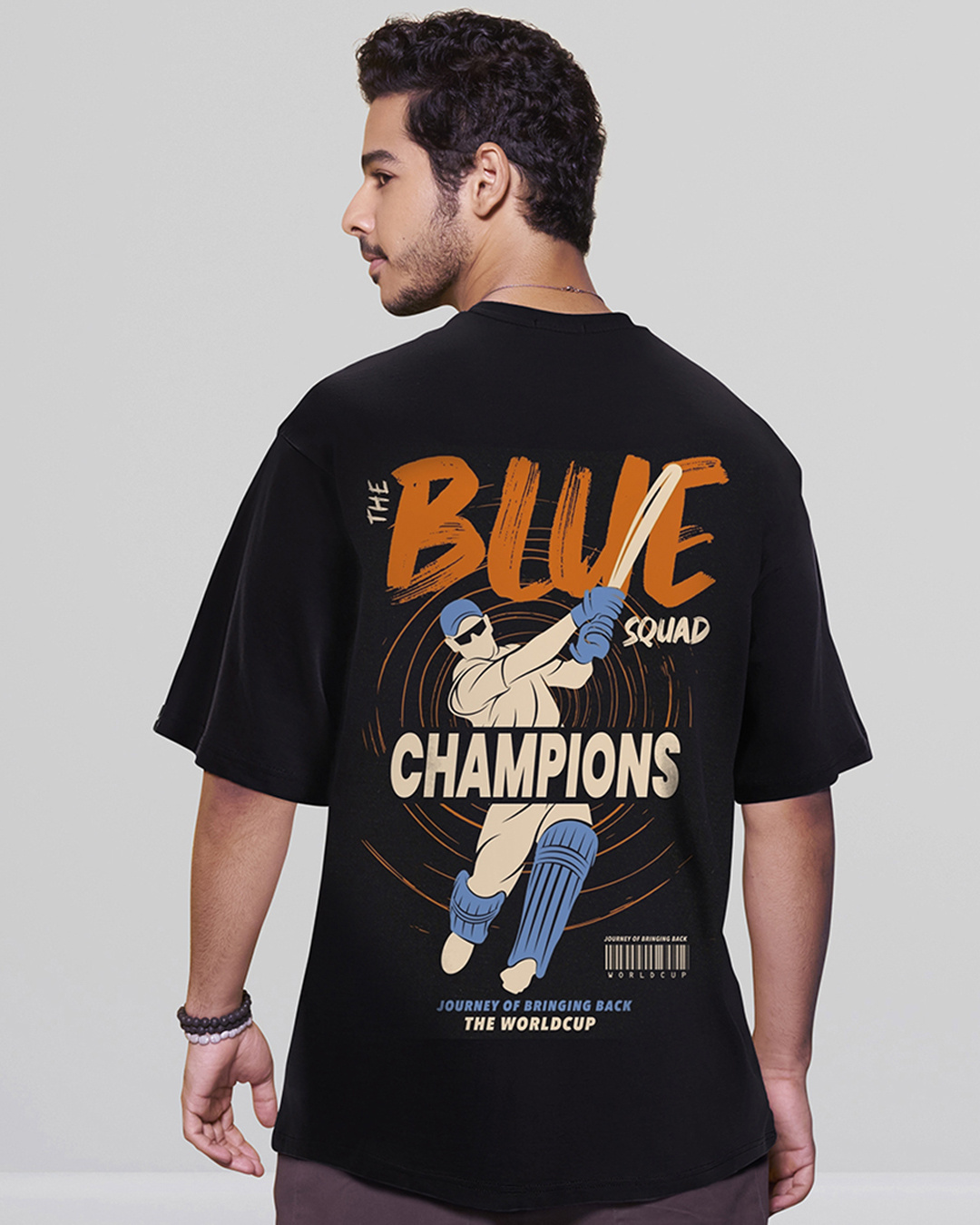 Buy Men's The Blue Squad Graphic Printed Oversized T-shirt Online at ...