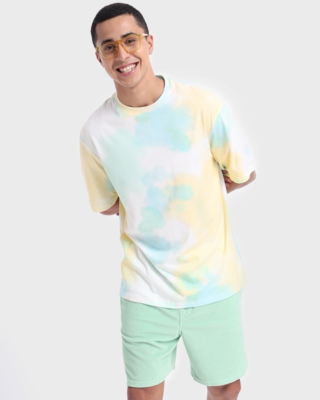 Buy Mens Yellow Tie And Dye Oversized T Shirt Online At Bewakoof