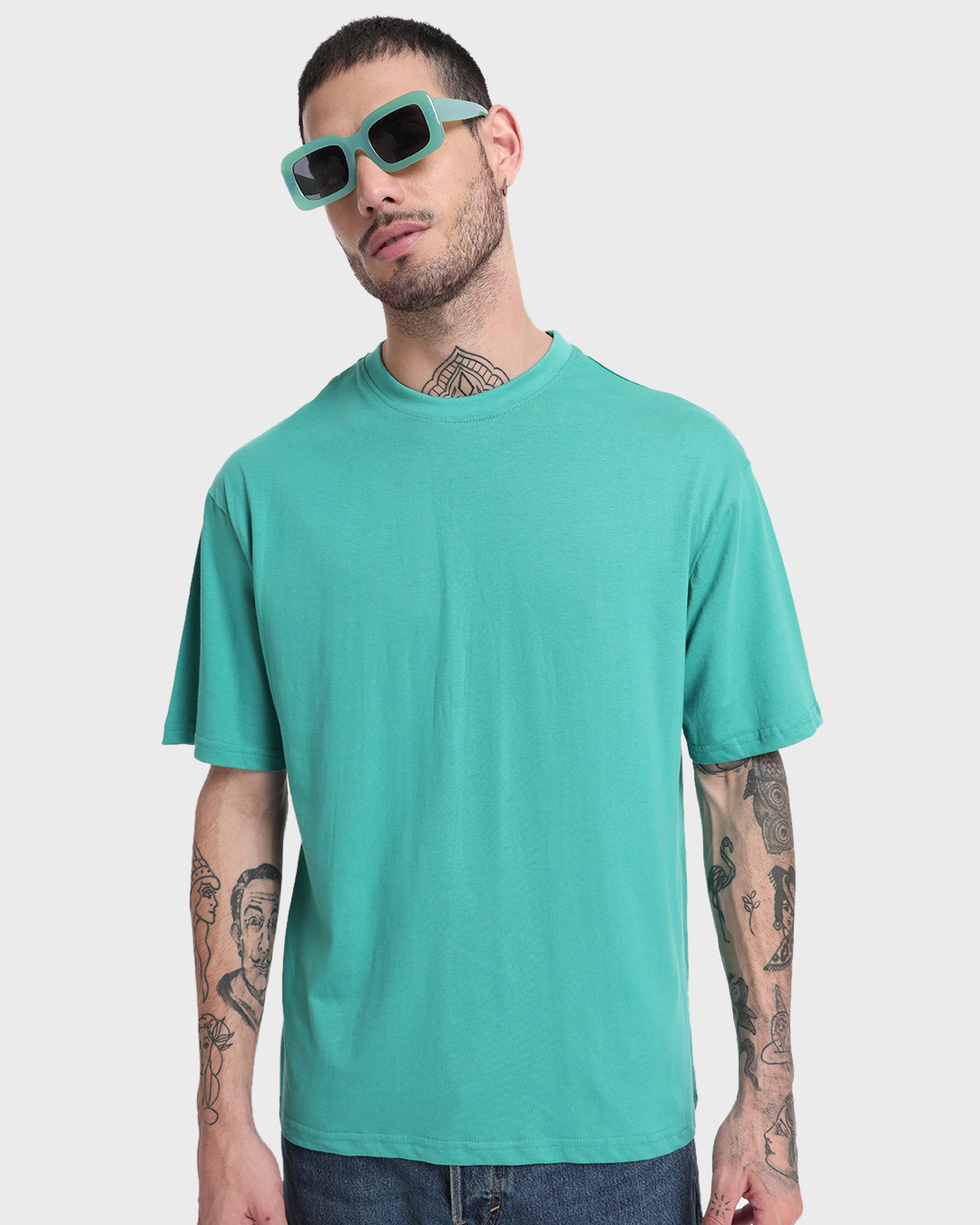 Buy Men's Tropical Blue Oversized T-shirt Online at Bewakoof