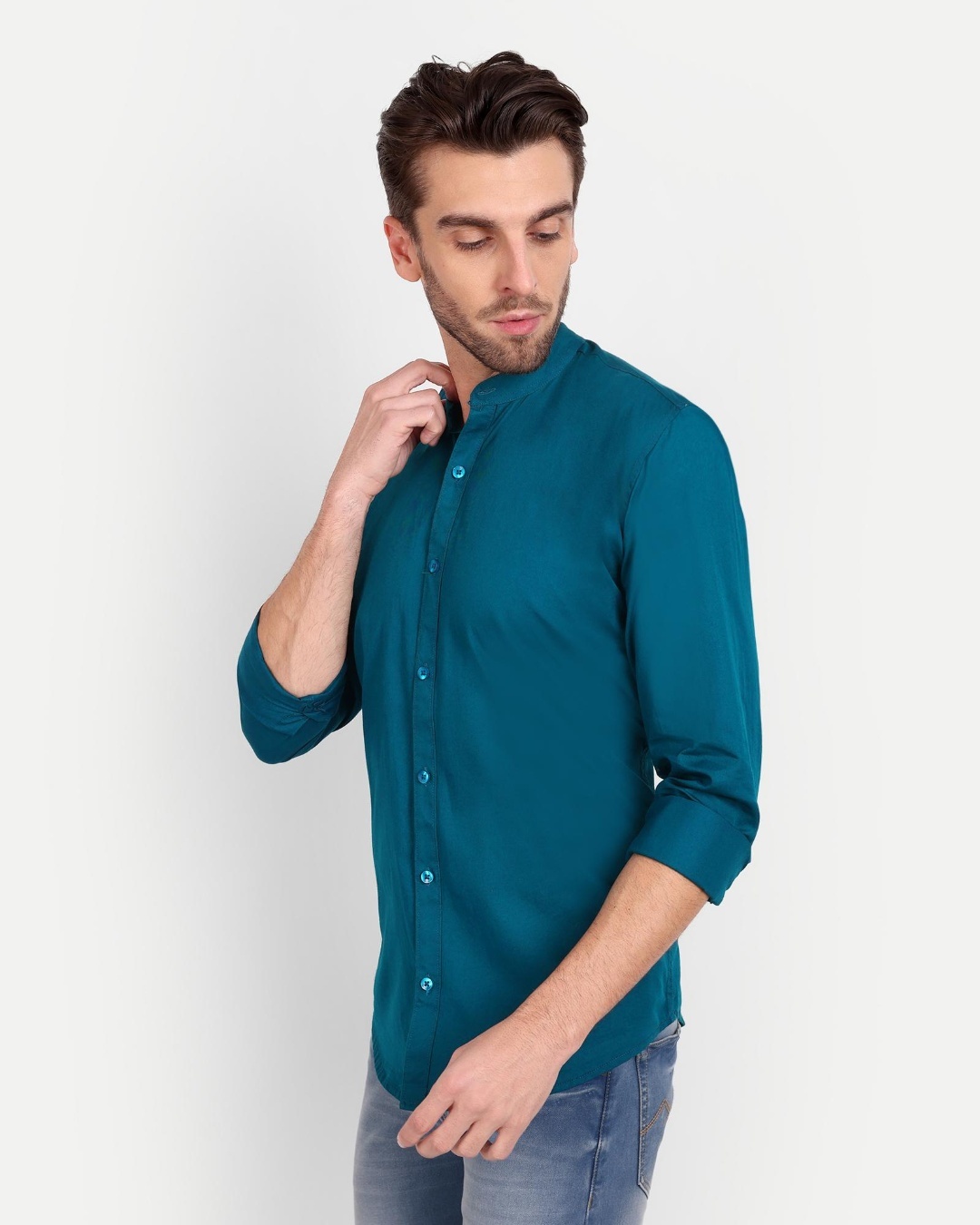 Buy Men's Turquoise Slim Fit Shirt Online at Bewakoof