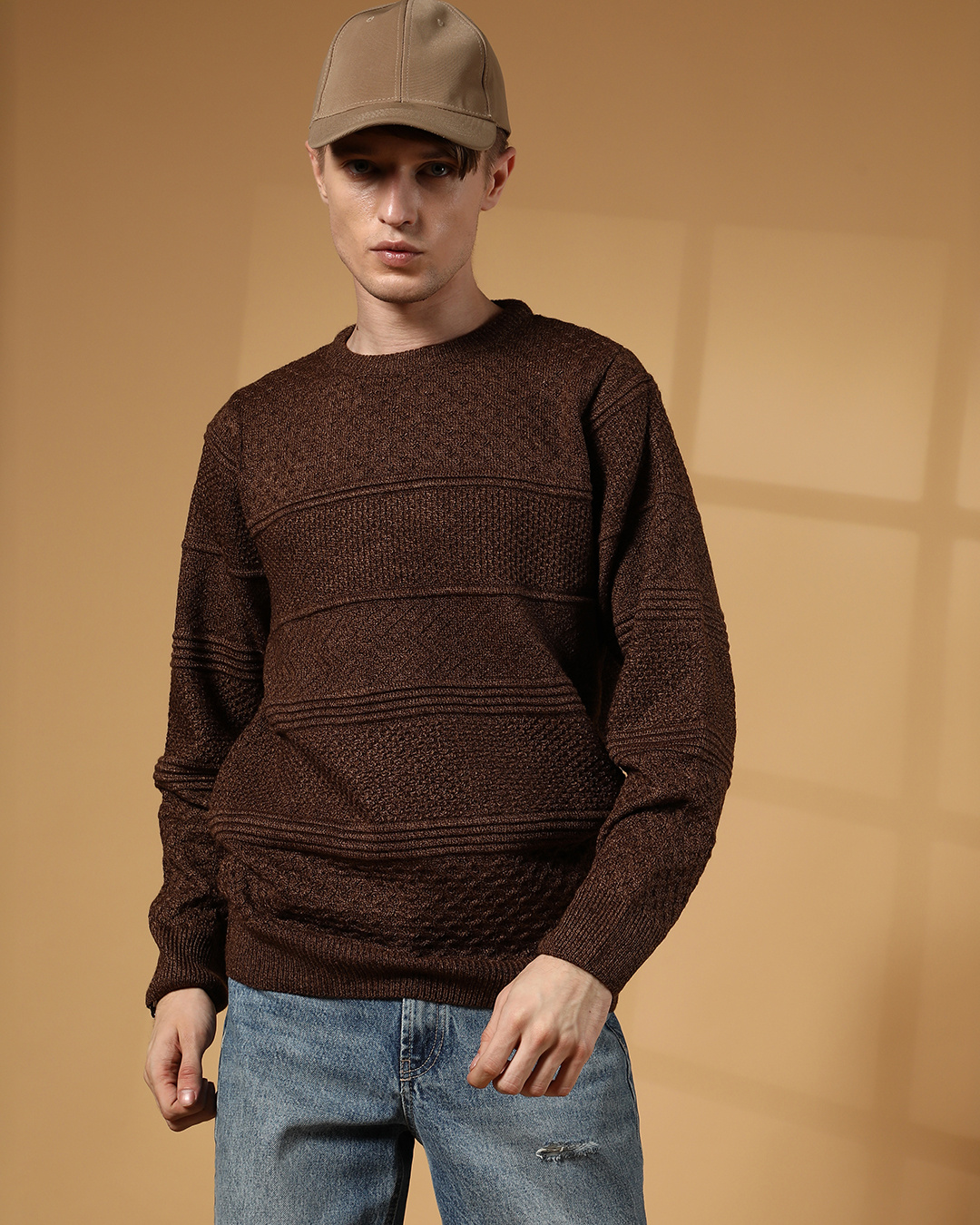 Buy Men's Umber Brown Sweater Online at Bewakoof