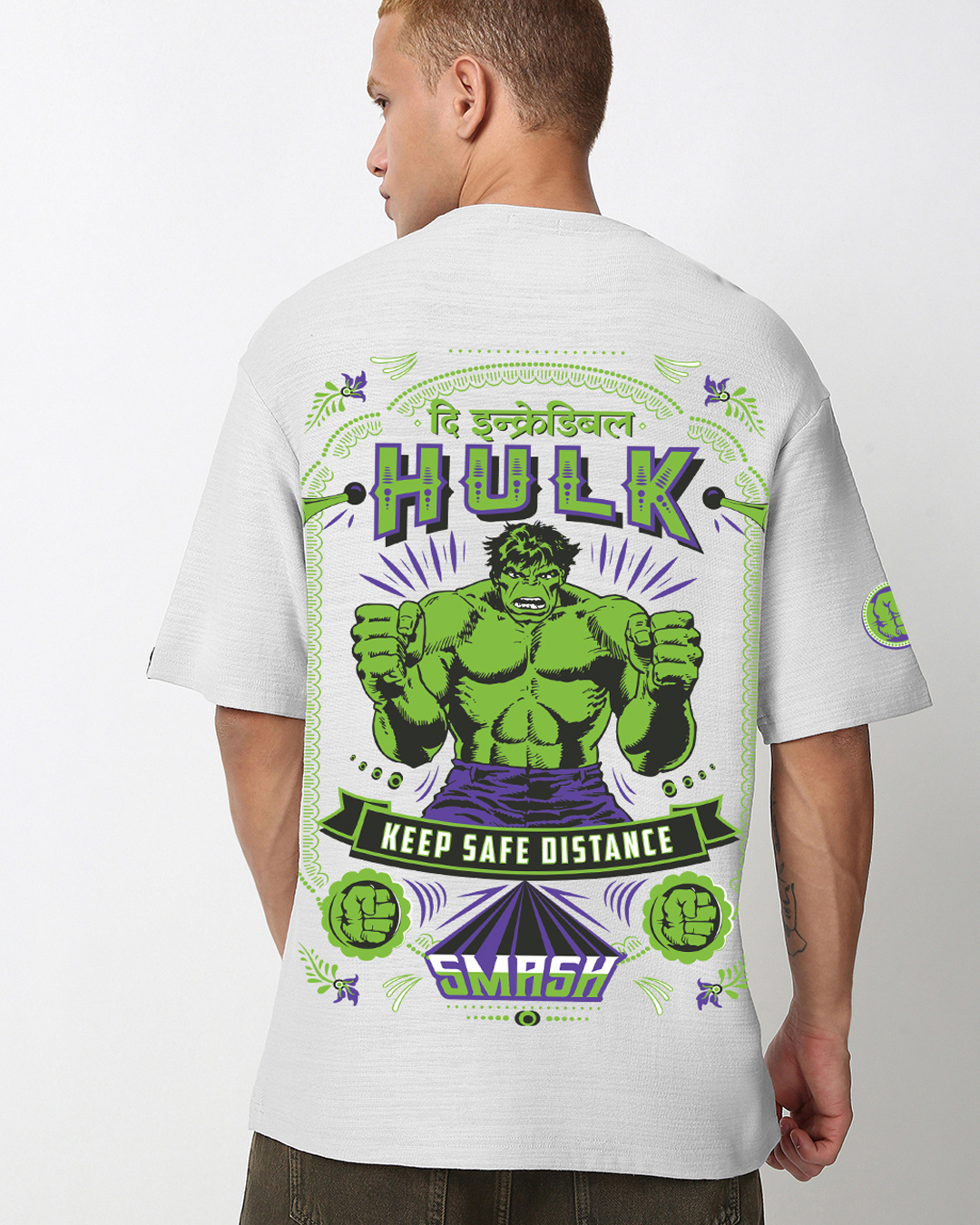 Buy Men's Vapour Blue Hulk Truck Graphic Printed Oversized T-shirt ...