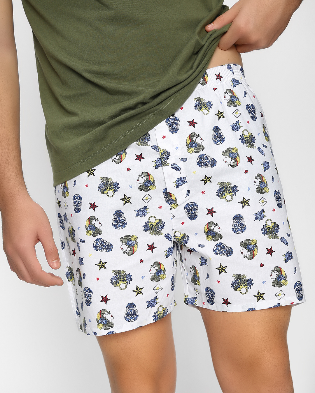 Buy Men's White All Over Printed Boxers Online in India at Bewakoof