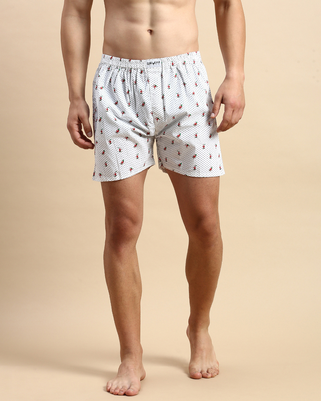 Buy Men's White All Over Printed Slim Fit Boxers Online in India at ...