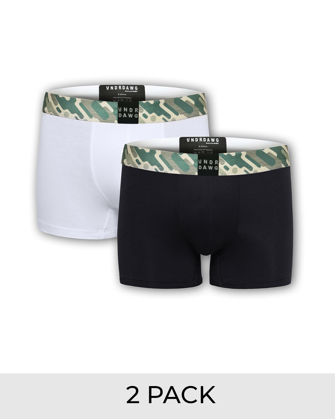Buy Pack of 2 Men's Black & White Sporty Trunk Online in India at Bewakoof