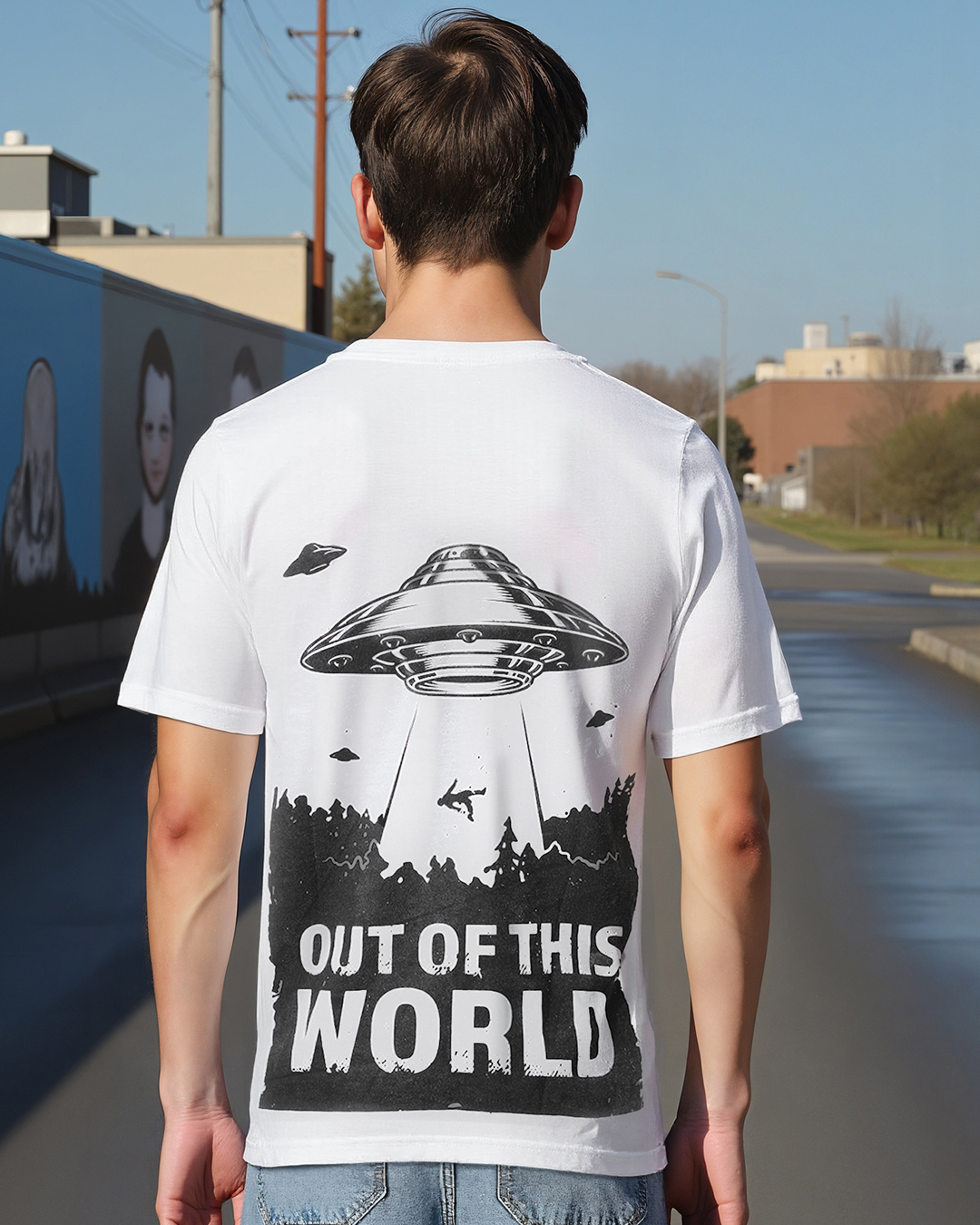 Buy Men's White Area 51 Graphic Printed T-shirt Online at Bewakoof