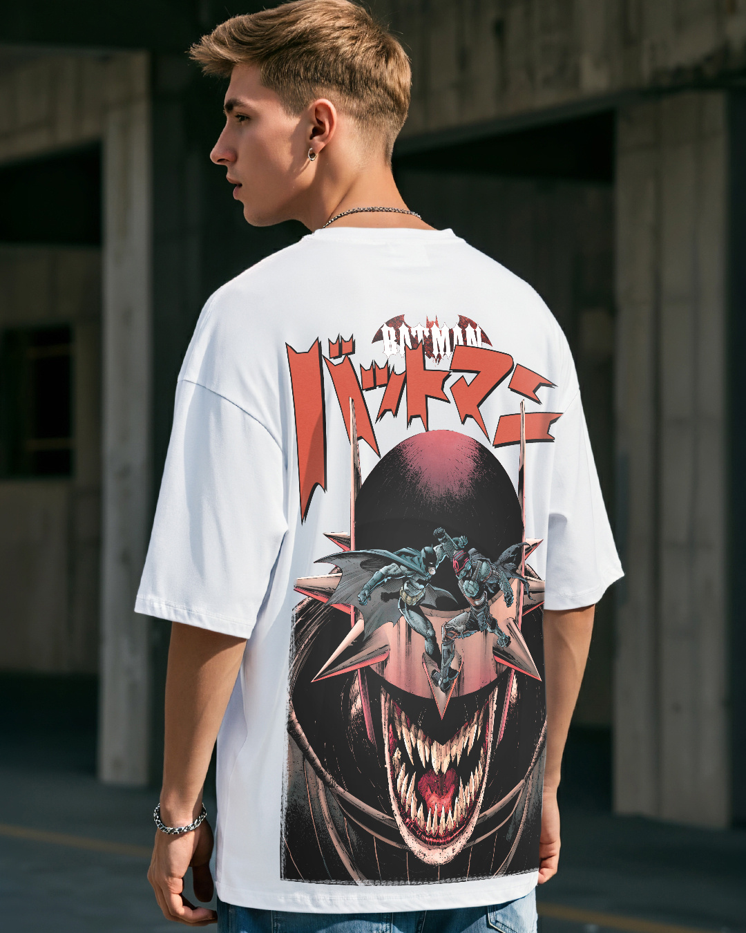 Buy Men's White Batman Who Laughs Graphic Printed Oversized T-shirt ...