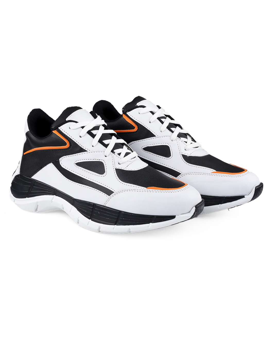 Buy Men's White & Black Color Block Sneakers Online in India at Bewakoof