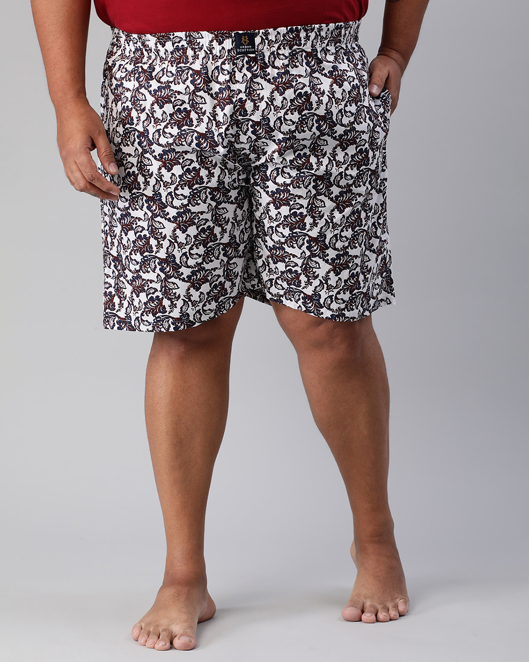 Buy Men's White & Blue All Over Printed Plus Size Boxers Online in ...