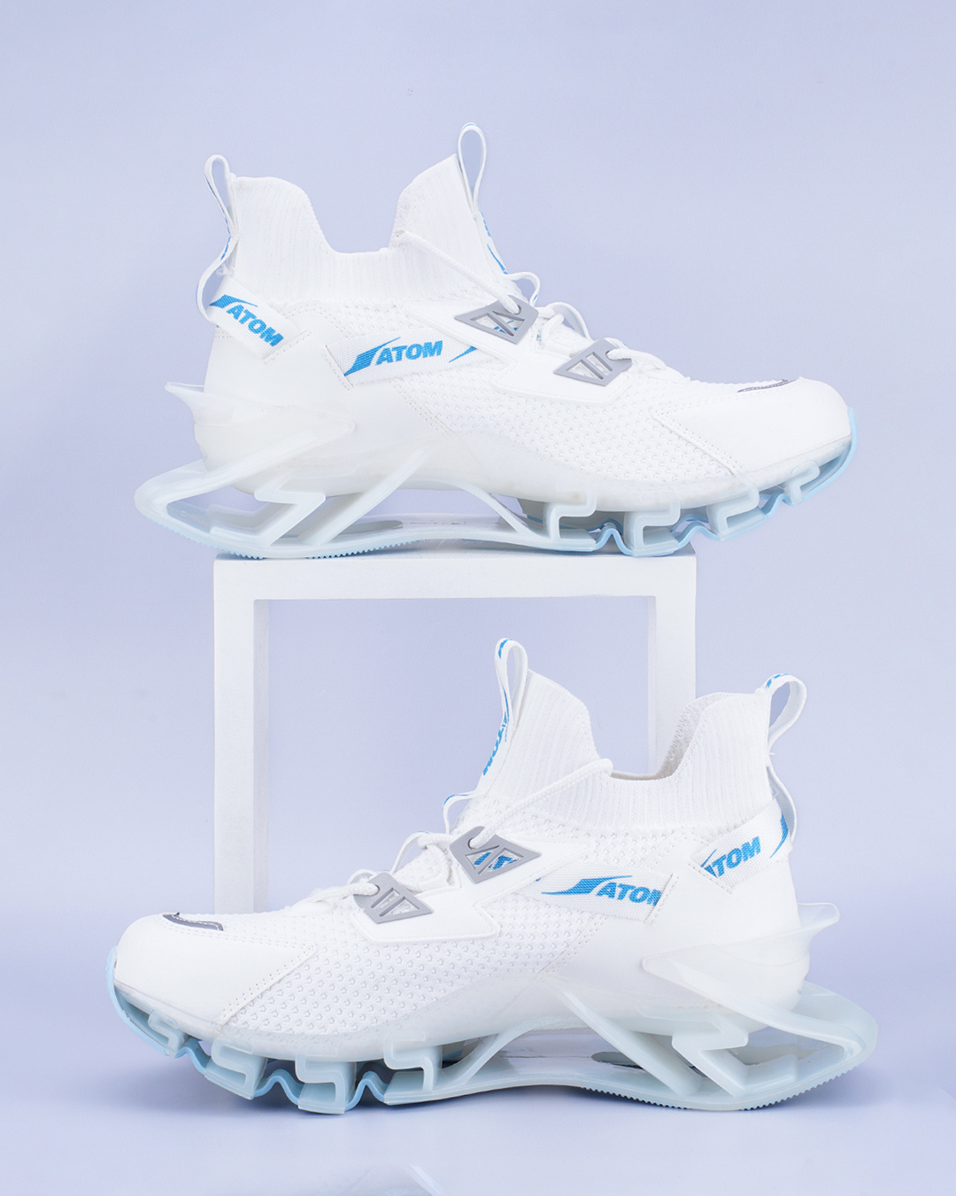 Buy Men's White & Blue Spring Edge Alpha 2 High-Top Sneakers Online in ...