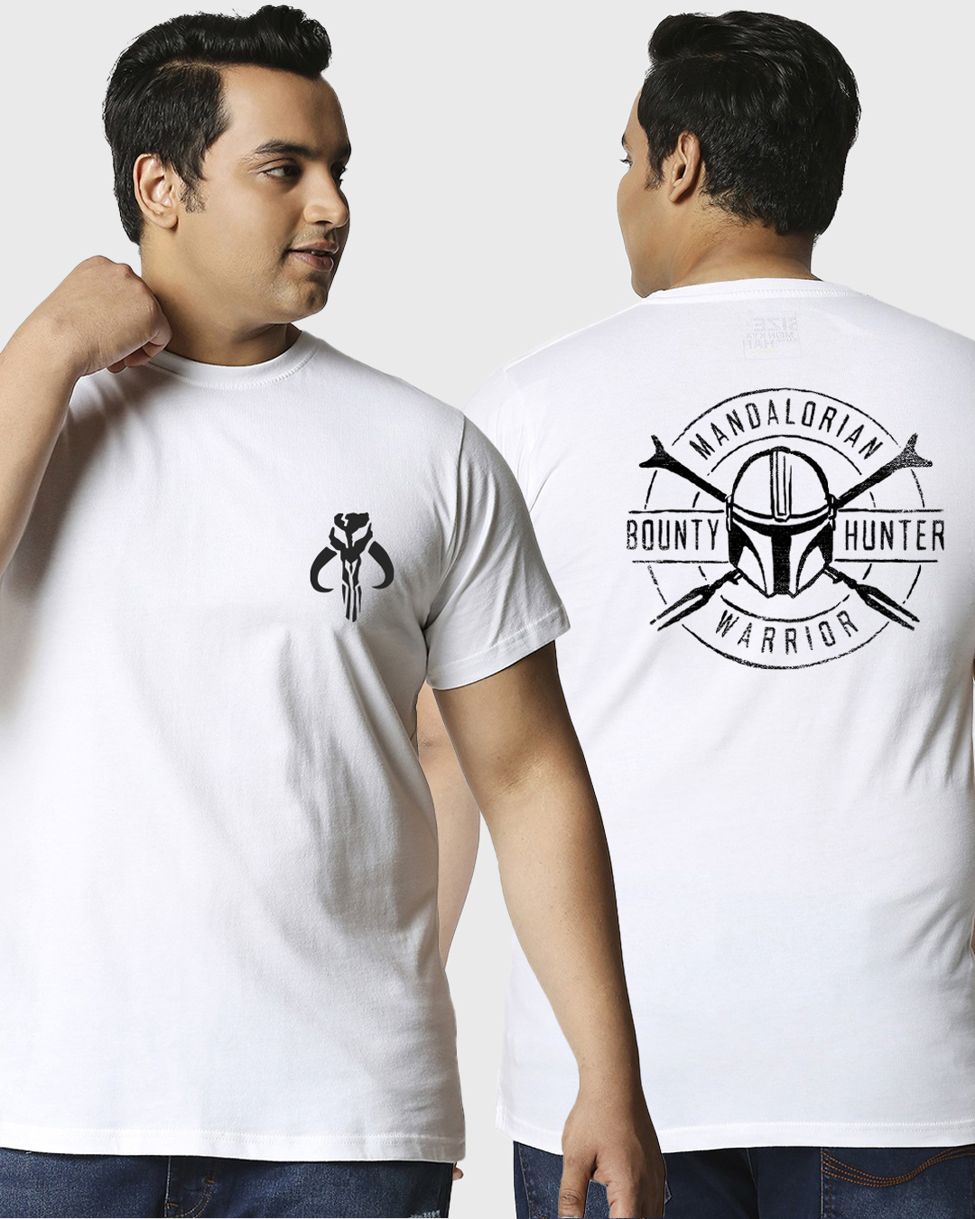 Buy Men's White Bounty Hunter Graphic Printed Plus Size T-shirt Online ...