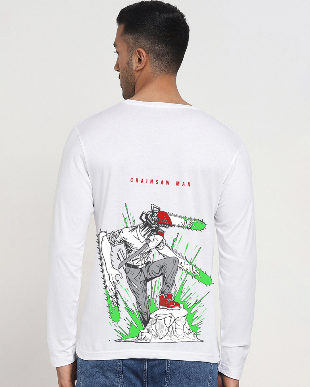Buy Men's White Chainsaw Man Graphic Printed T-shirt Online at Bewakoof