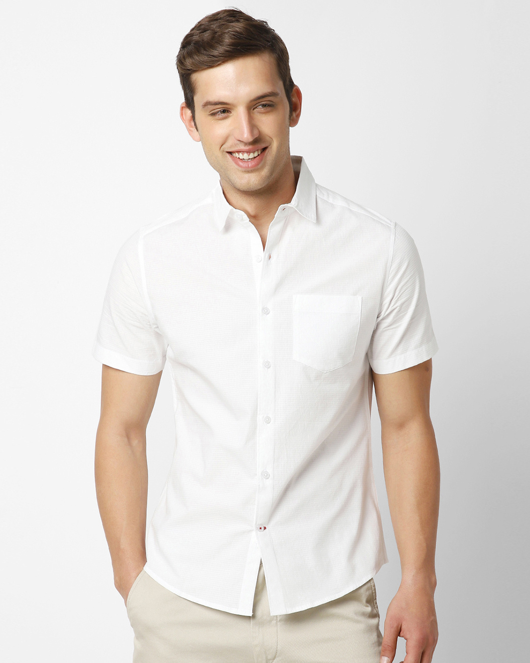 Buy Men's White Checked Shirt for Men White Online at Bewakoof