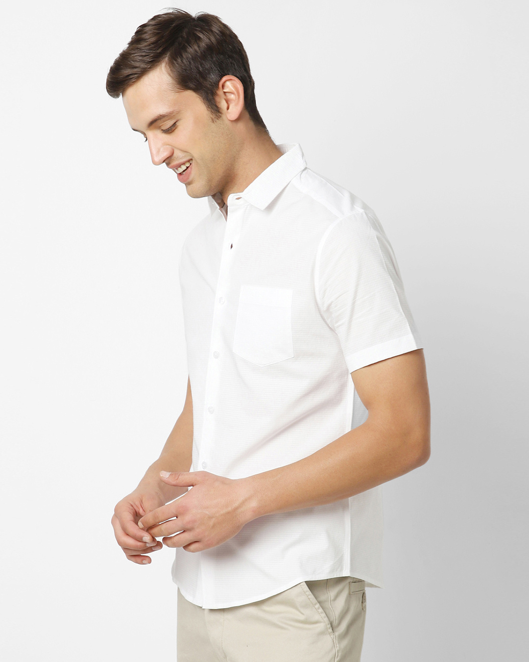 Buy Men's White Checked Shirt for Men White Online at Bewakoof